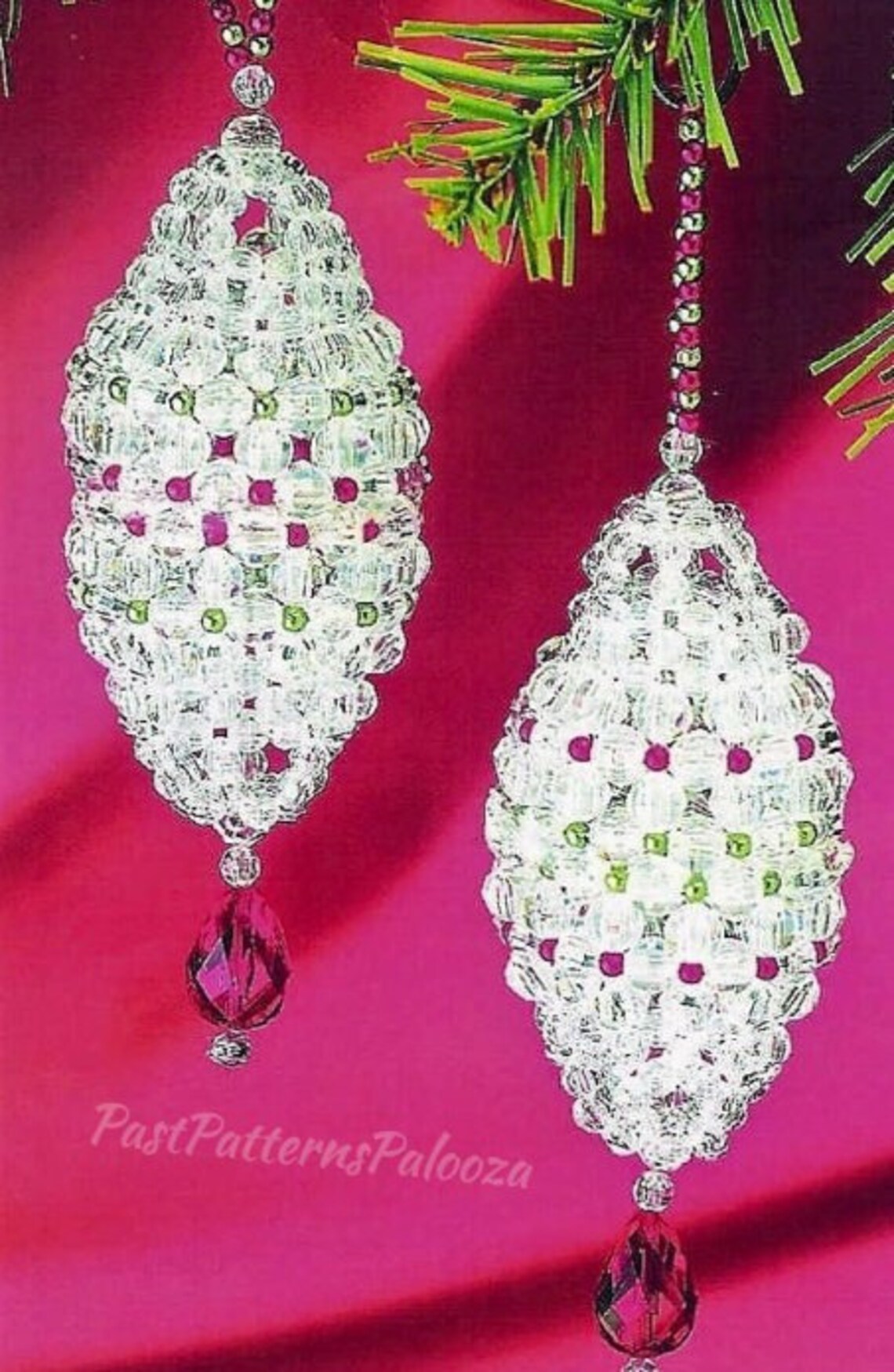 Vintage Christmas Beading Pattern Hanging Beaded Droplet Ornaments PDF ...
