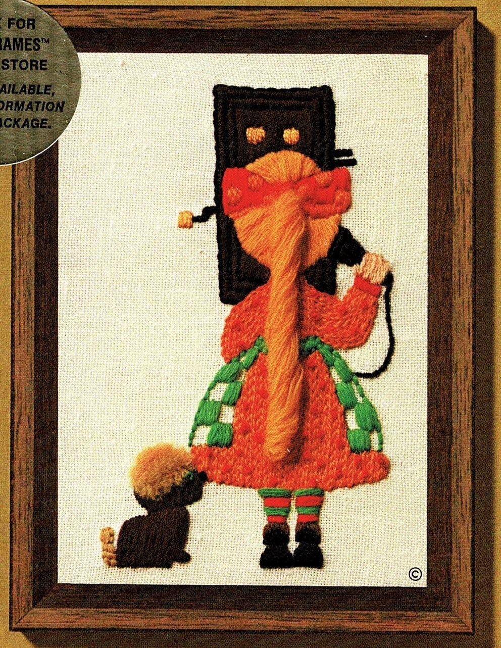 Vintage Crewel Embroidery Patterns Cute Kitsch Girls Old Fashioned ...