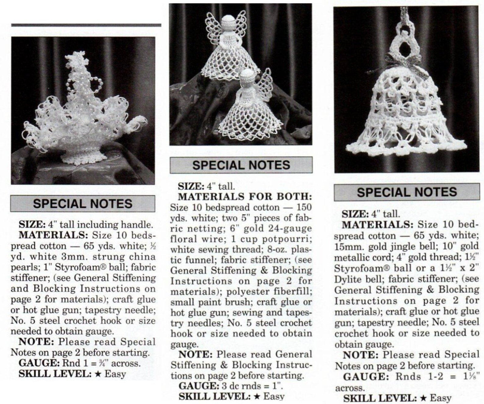 Vintage Crochet Patterns Victorian Ornaments Thread Lace Angels Hearts ...