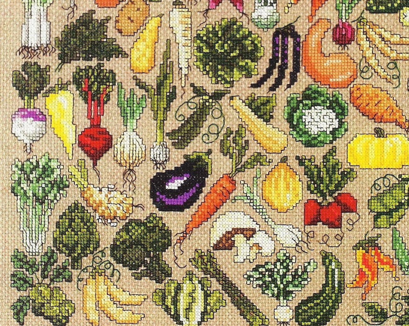 Vintage Cross Stitch Patterns Mini Vegetable Veggie Motifs PDF Instant ...