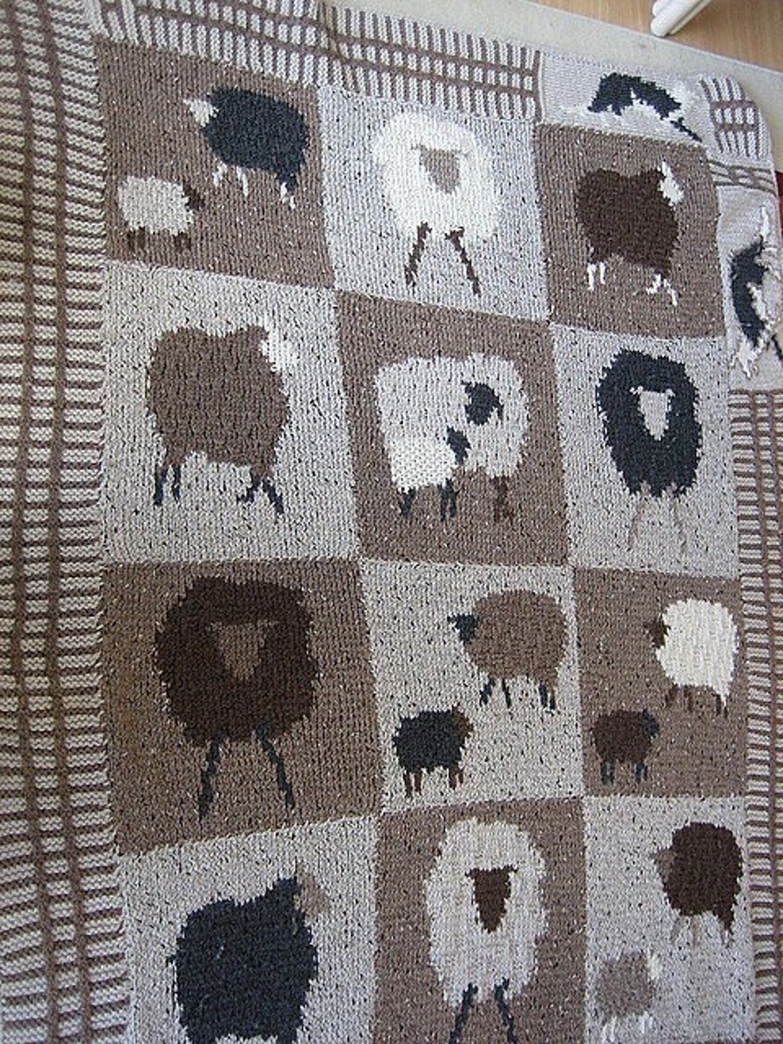 Vintage Knitting Pattern Sheep Lambs Sheepdog Afghan Chunky - Etsy