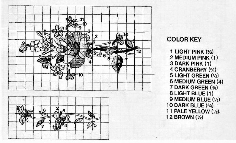 Vintage Sewing Pattern Roses & Forget Me Nots Floral Bed Quilt PDF ...