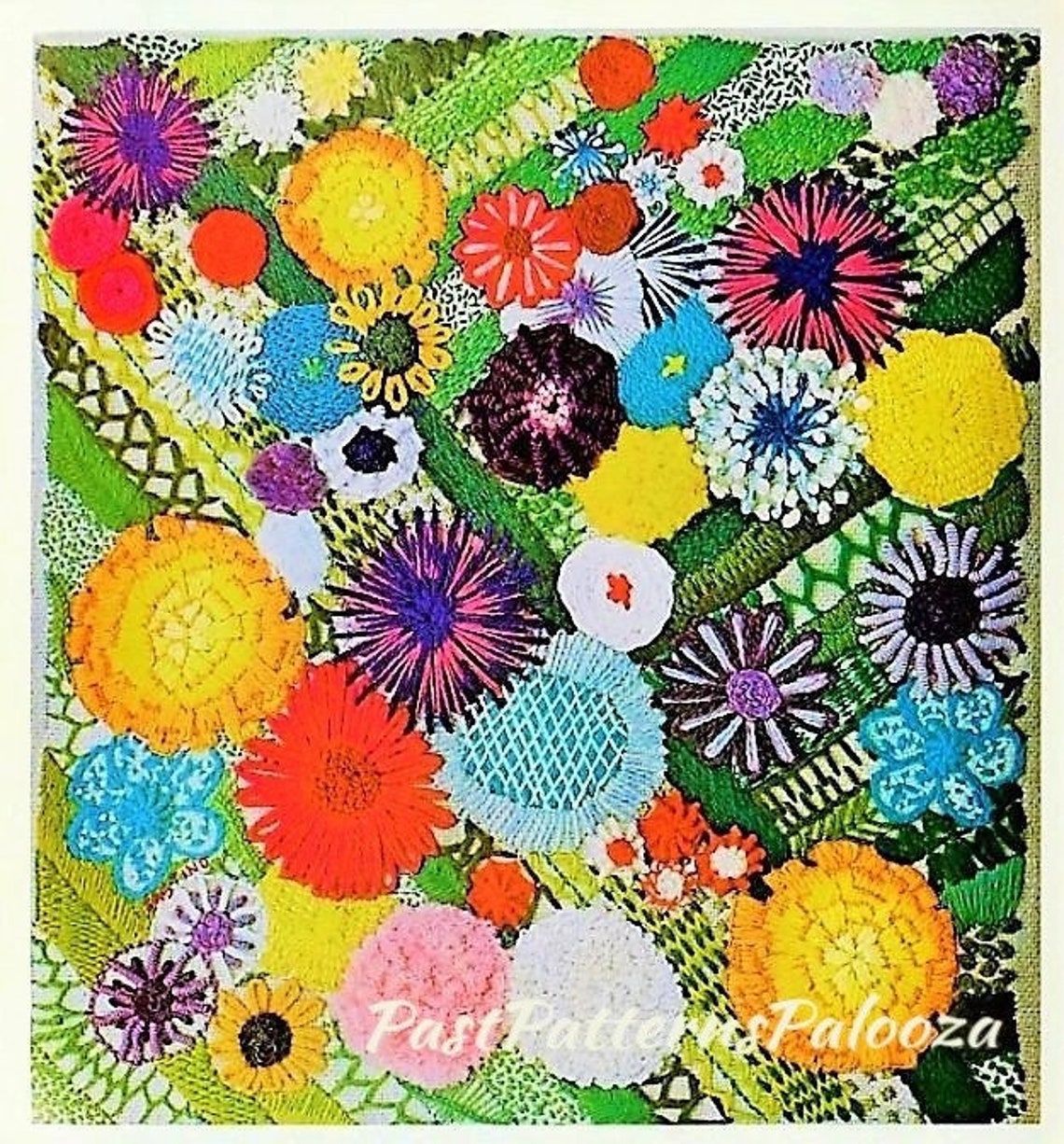 Vintage Crewel Embroidery Pattern Beautiful Flower Garden - Etsy