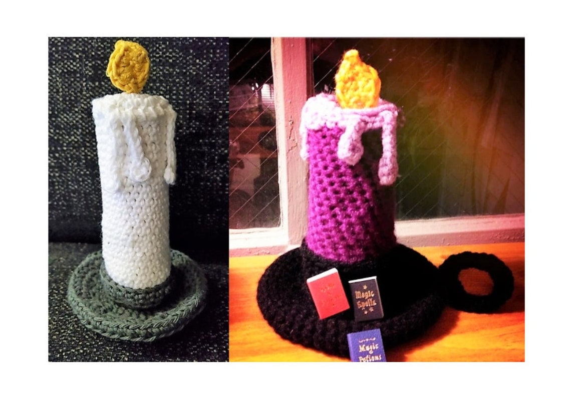 Vintage Crochet Pattern Brass Candlestick Candles Candleholders Three ...