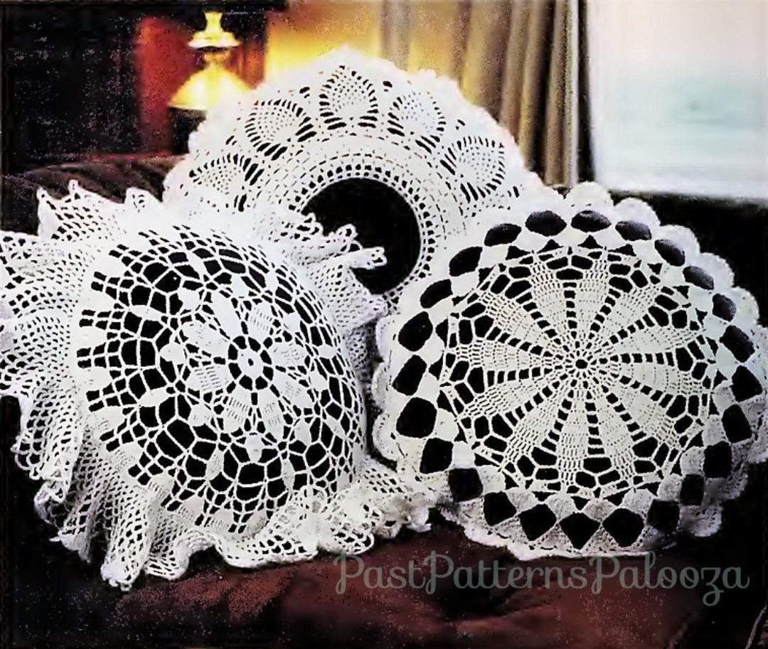 Vintage Thread Crochet Pattern 16 Round Doily Pillow Top Covers PDF ...