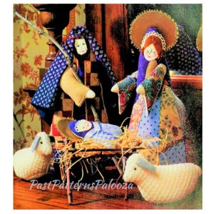 Vintage Christmas Sewing Pattern 12" Traditional Patchwork Nativity ...