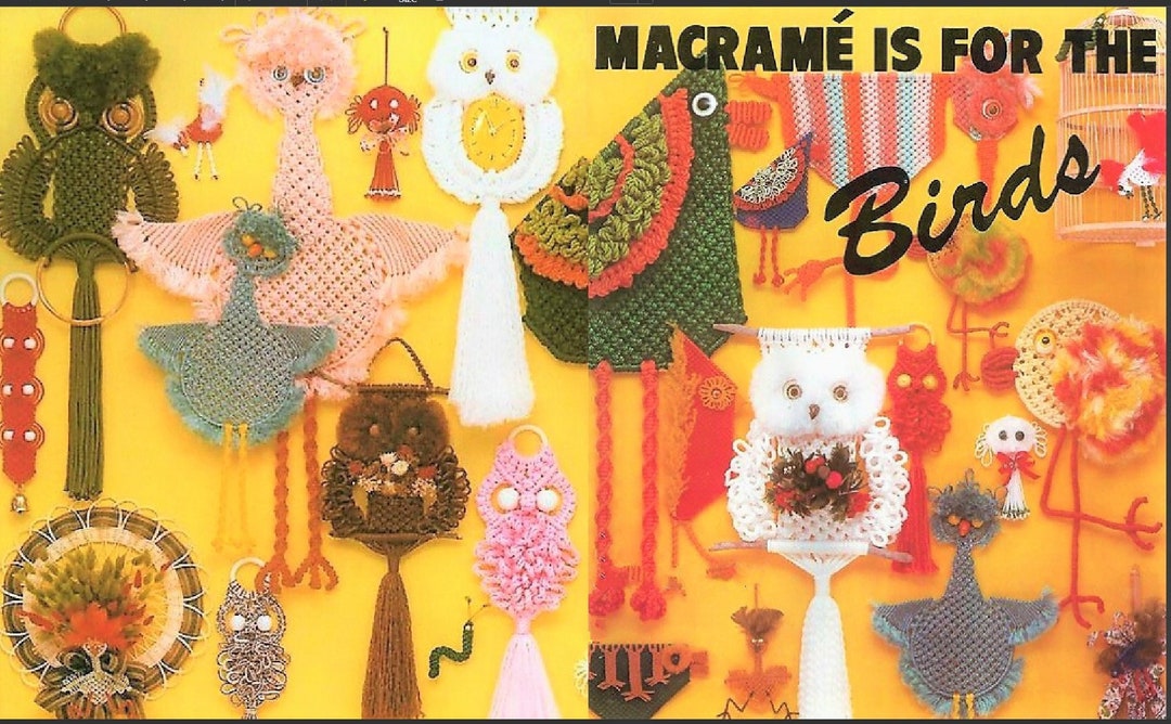 Vintage Macrame is for the Birds Owls Patterns Book ALL Retro Mod ...