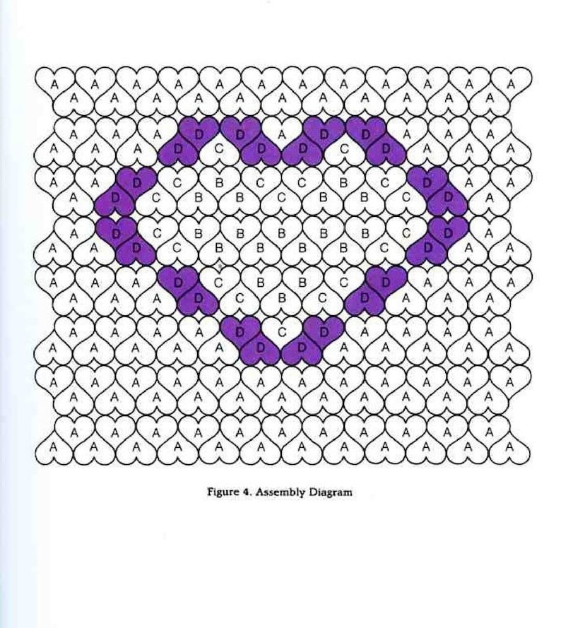 Vintage Crochet Pattern Interlocking Hearts Afghan PDF Instant Digital ...
