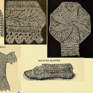 Antique 1885 Fancy Work Recreations Complete Guide to Knitting Crochet ...