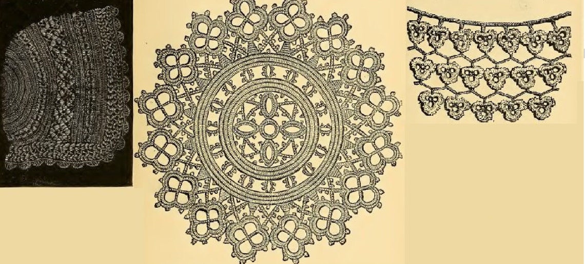 Antique 1885 Fancy Work Recreations Complete Guide to Knitting Crochet ...
