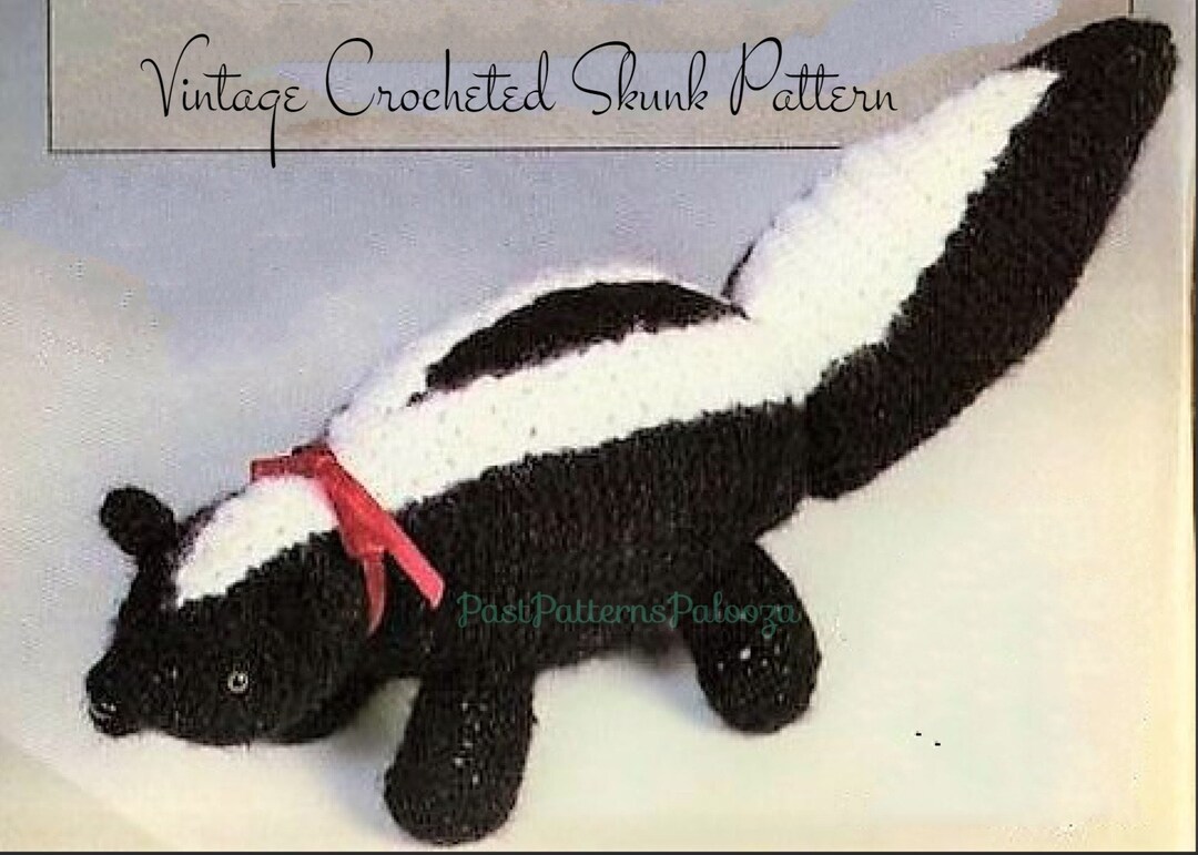 Vintage Crochet Pattern 15" Skunk PDF Instant Digital Download ...