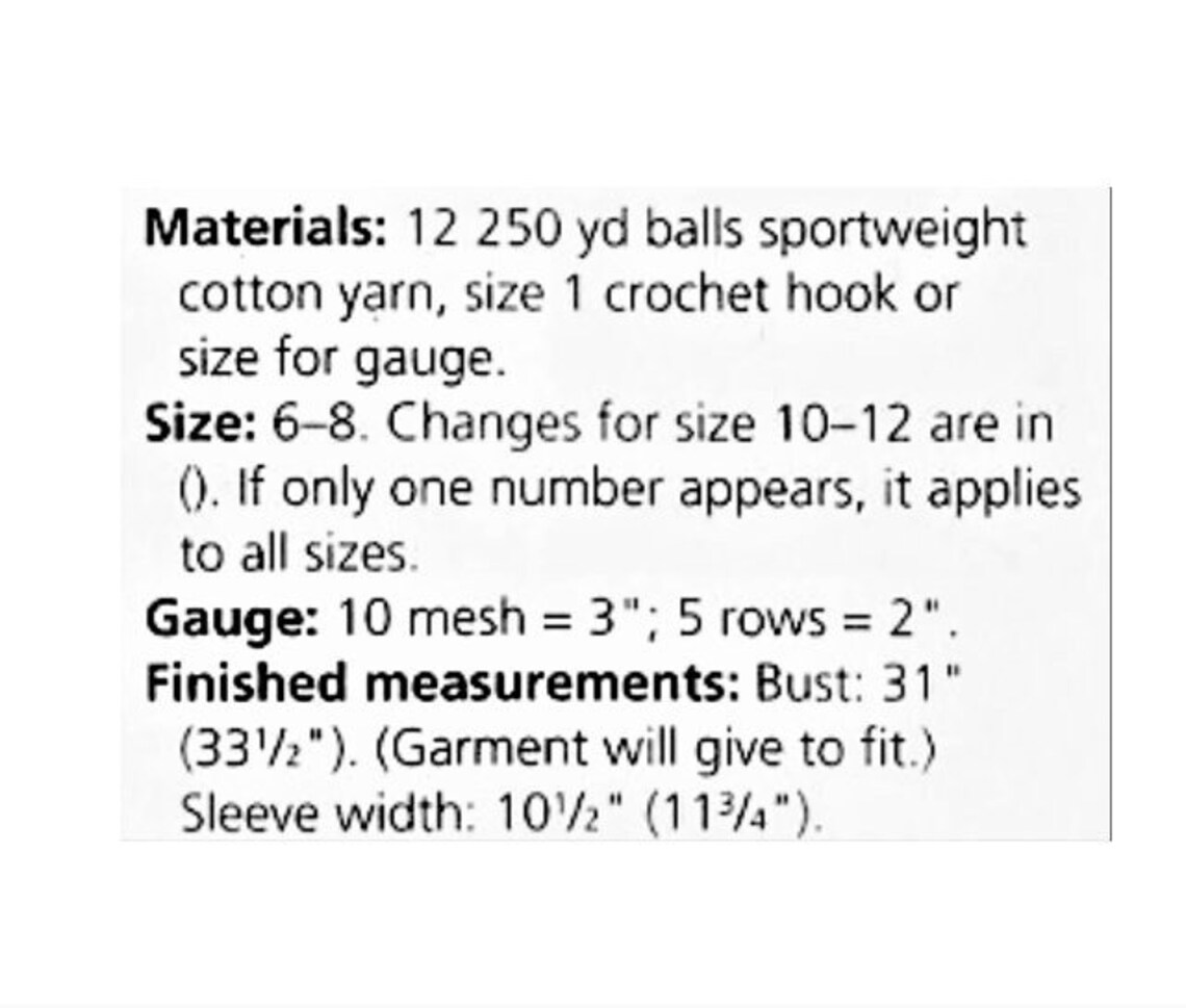 Vintage Crochet Pattern Womens Lacy Mesh Shell Top PDF Instant - Etsy