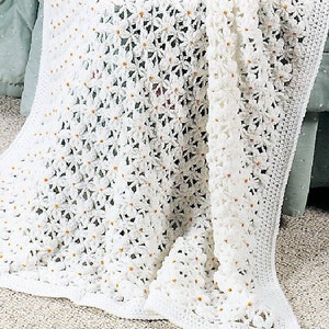 Vintage Crochet Lacy Daisy Afghan Pattern PDF Instant Digital Download ...