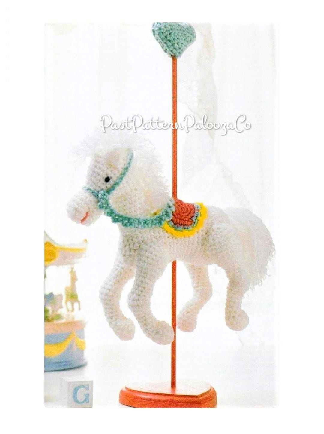 Vintage Crochet Pattern 10" Carnival Carousel Horse PDF Instant Digital ...
