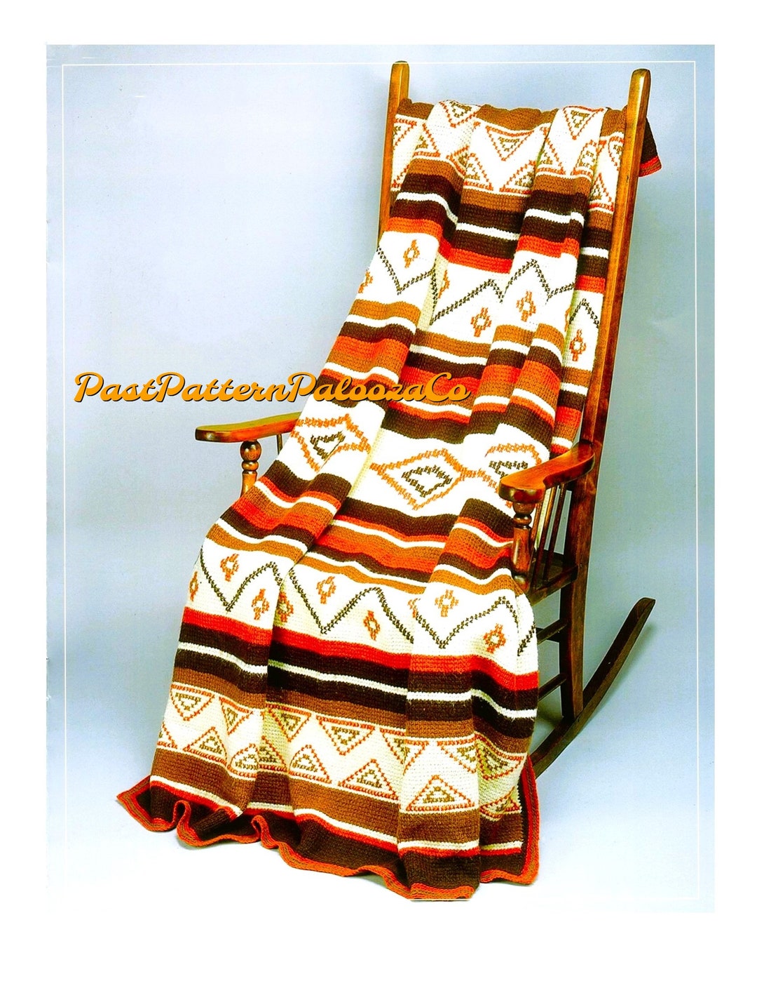 Vintage Crochet Afghan Navajo Indian Blanket Pattern PDF Instant ...