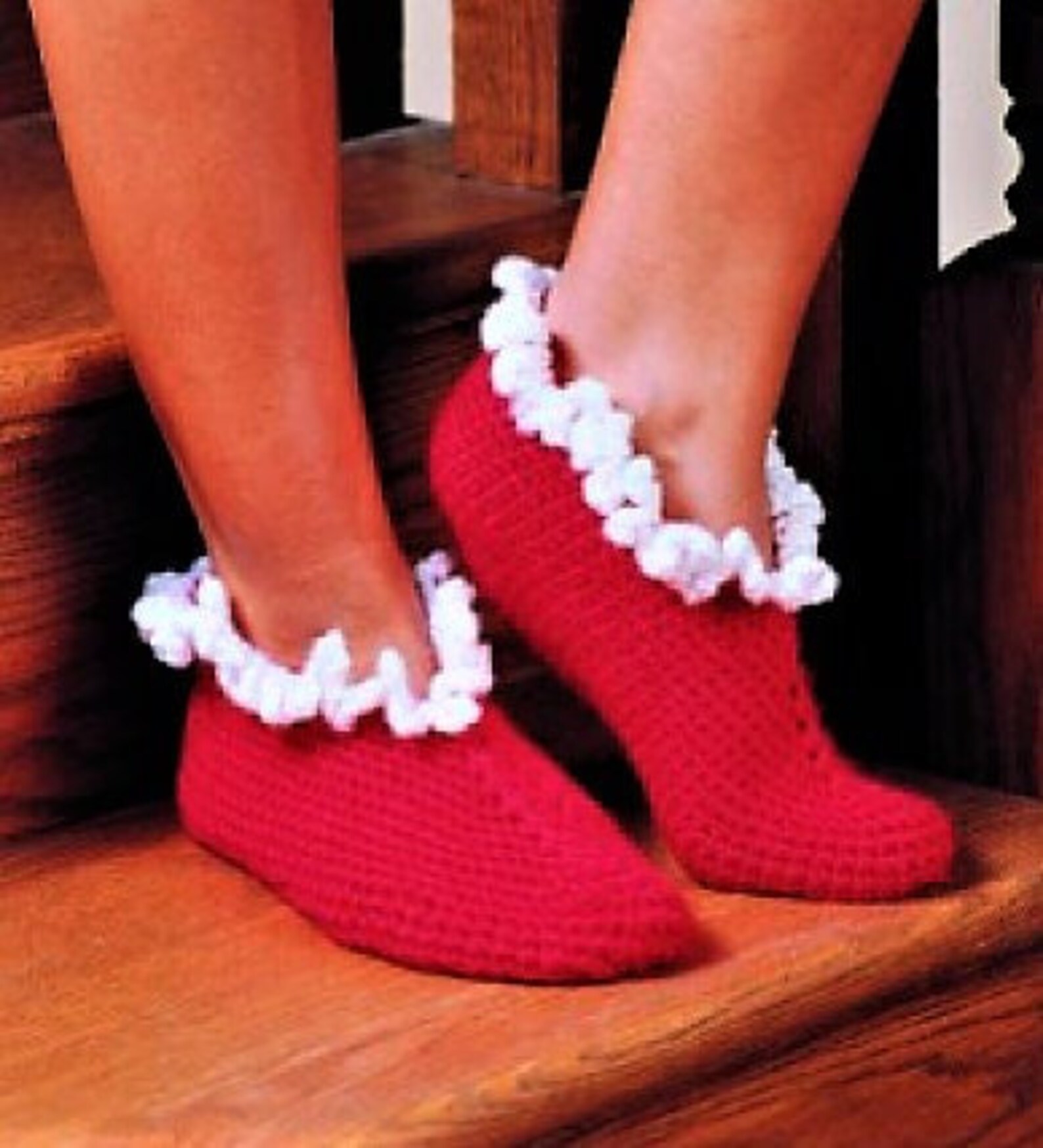 Vintage Crochet Pattern Womens Frilly Ruffle Bootie Slippers - Etsy