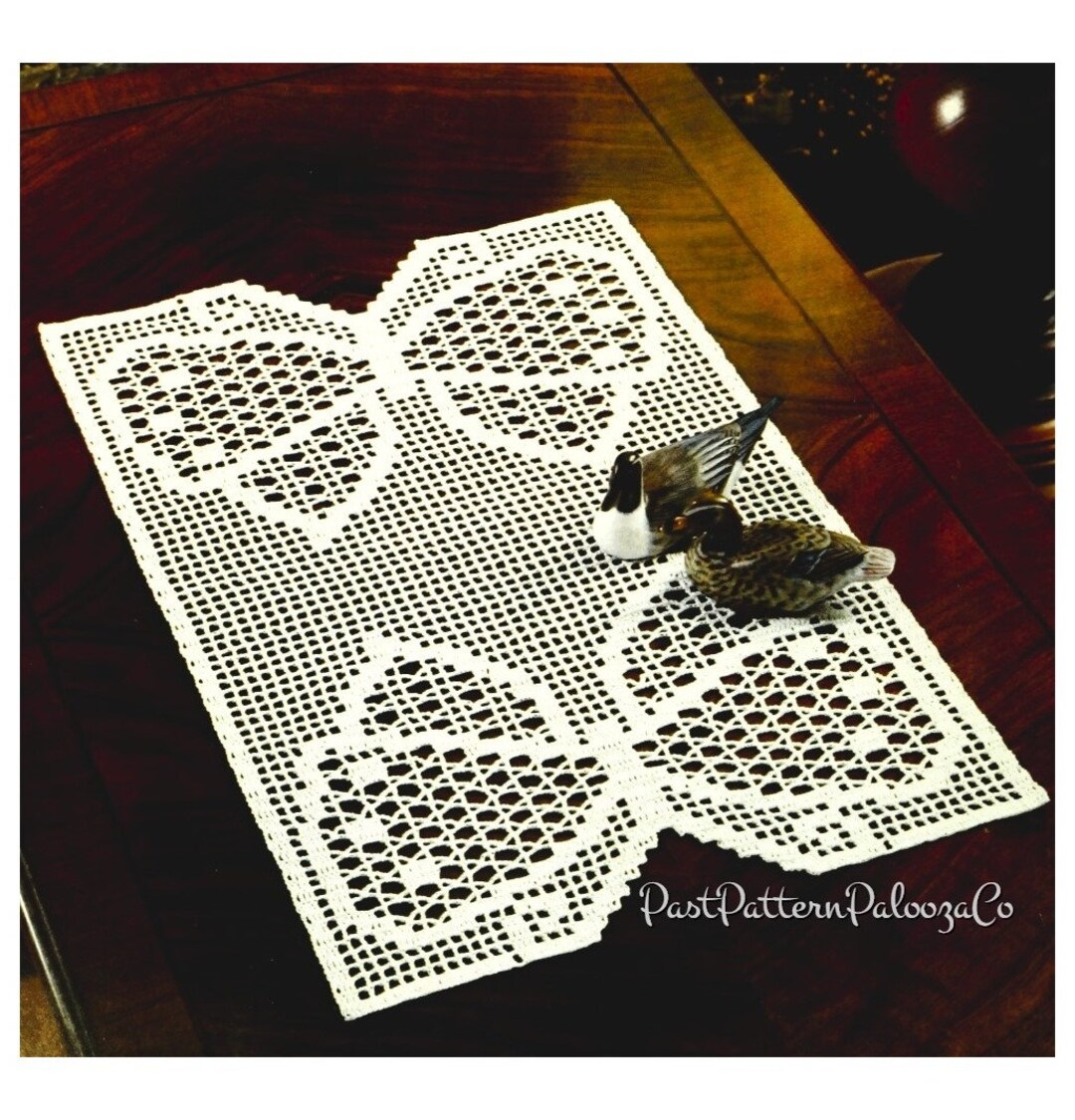 Vintage Filet Crochet Twin Butterfly Doily Centerpiece Mat PDF Instant ...