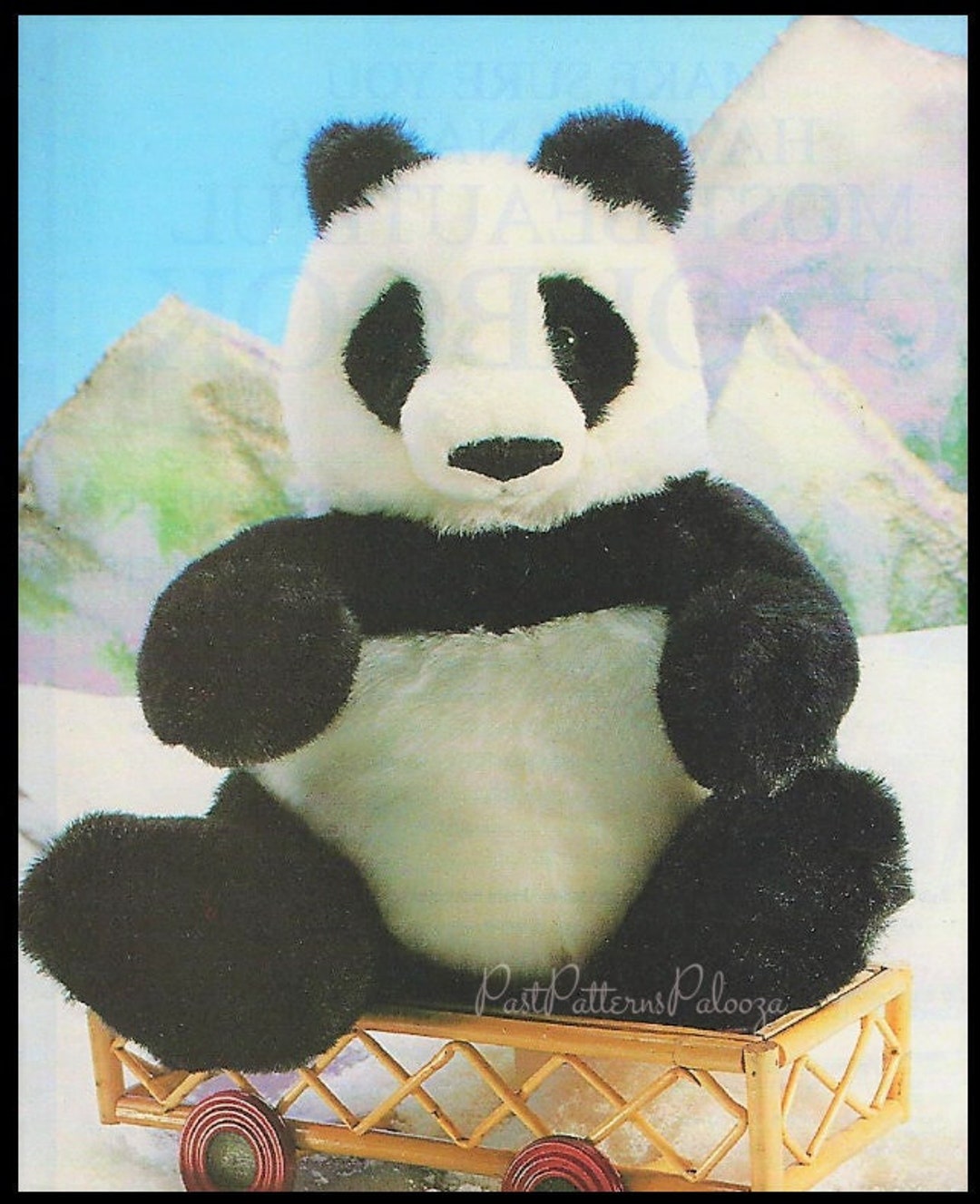 Vintage Sewing Pattern 16" Plush Panda Bear Toy PDF Instant Digital ...