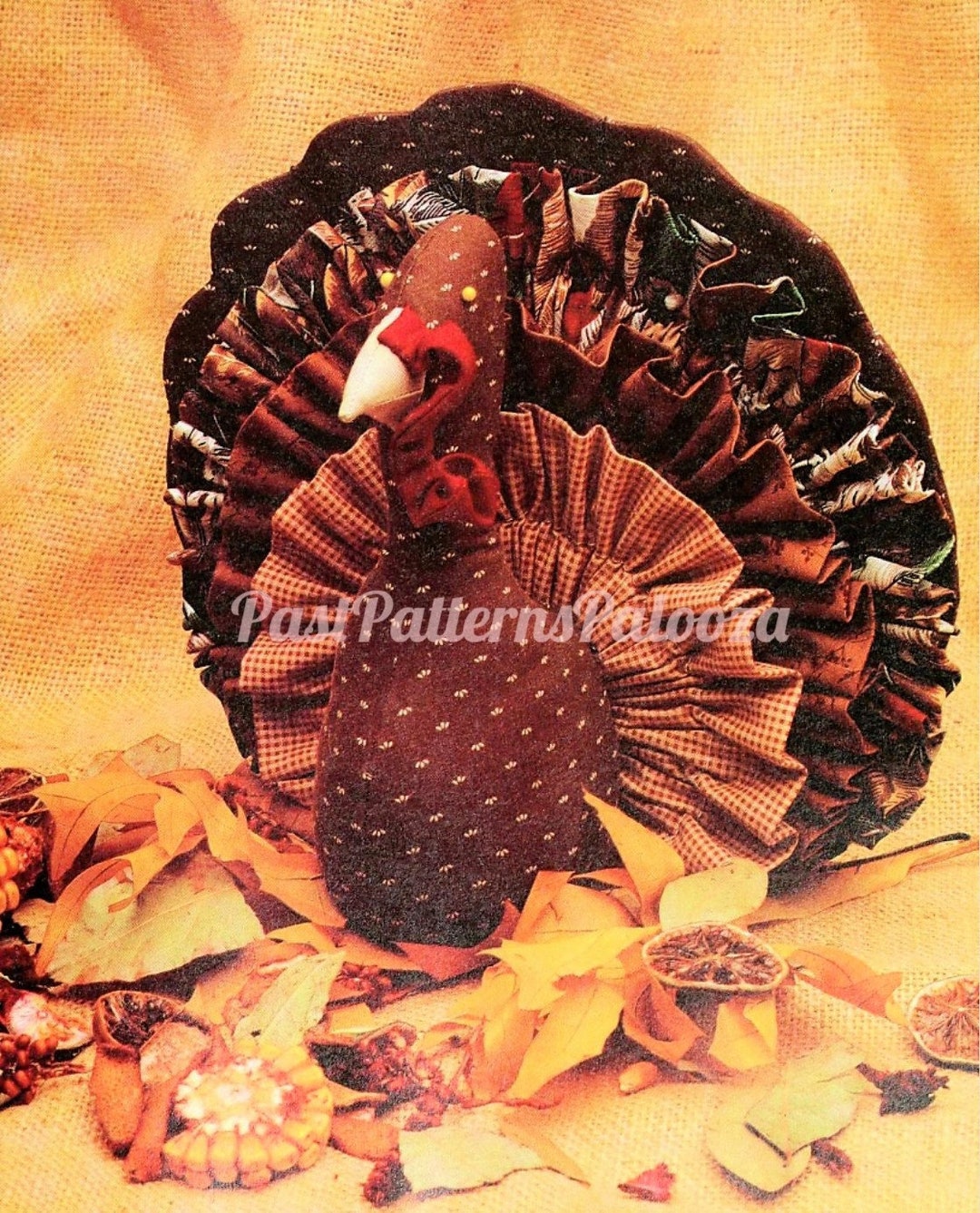 Vintage Sewing Pattern 10 Fabric Thanksgiving Turkey Centerpiece PDF ...