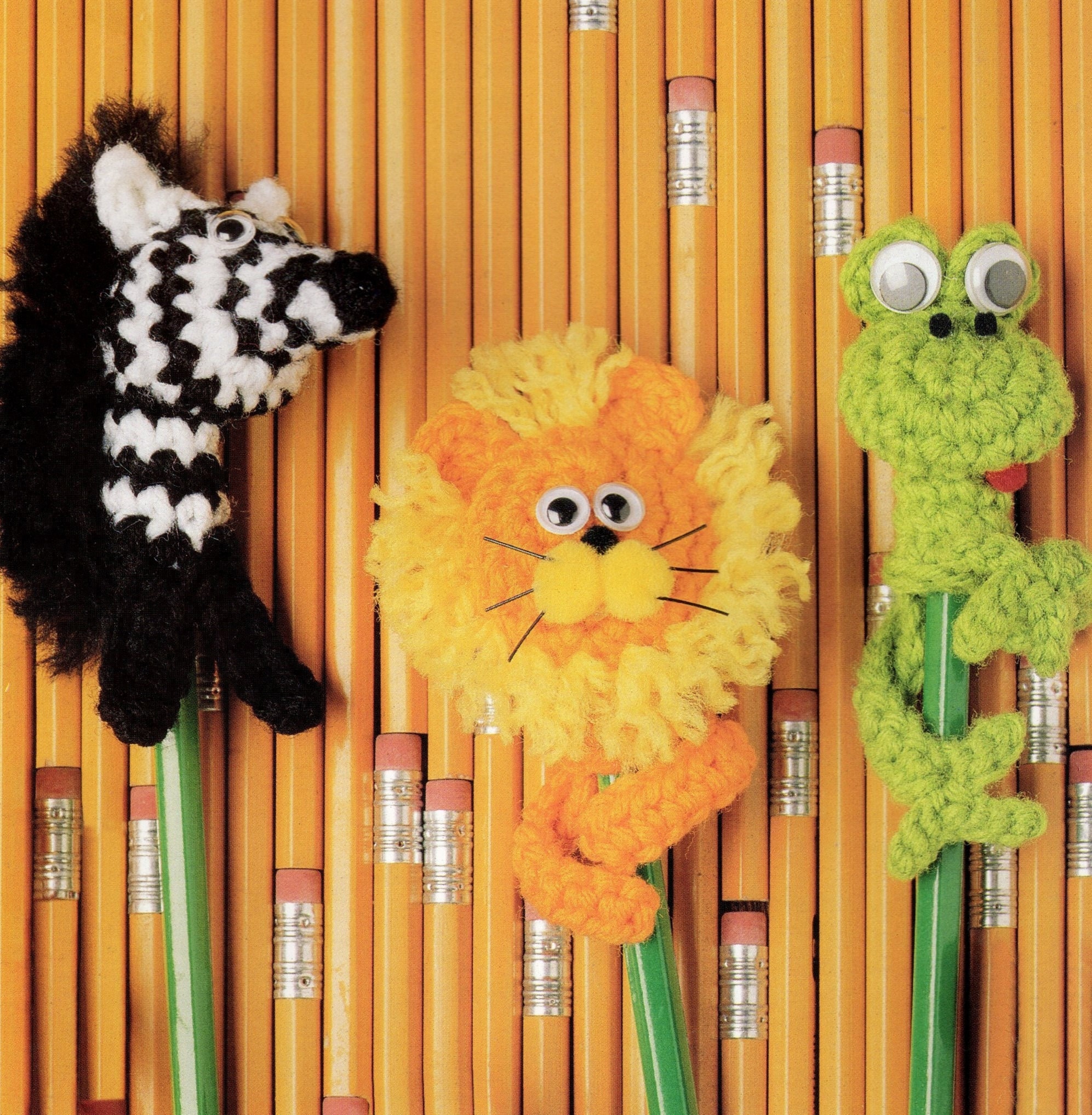 Vintage Crochet Animal Pencil Toppers Pattern PDF Instant - Etsy Canada