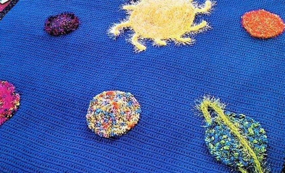 Vintage Crochet Pattern Sci Fi Solar System Planets Afghan PDF Instant ...