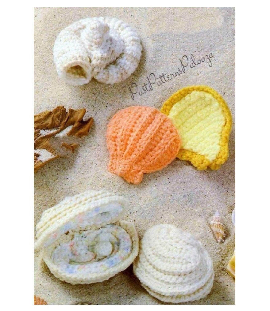 Vintage Crochet Sea Shell Seashells Patterns PDF Instant - Etsy