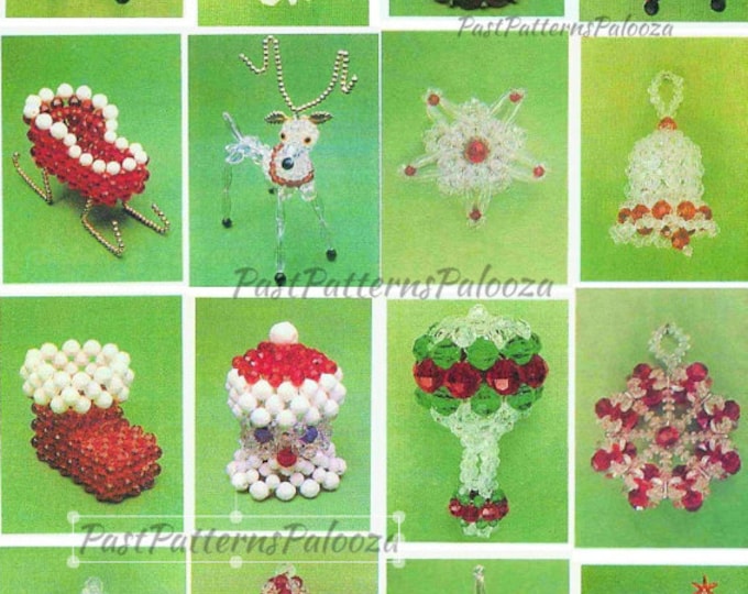 Vintage Christmas Beading Pattern Hanging Beaded Droplet Ornaments PDF ...