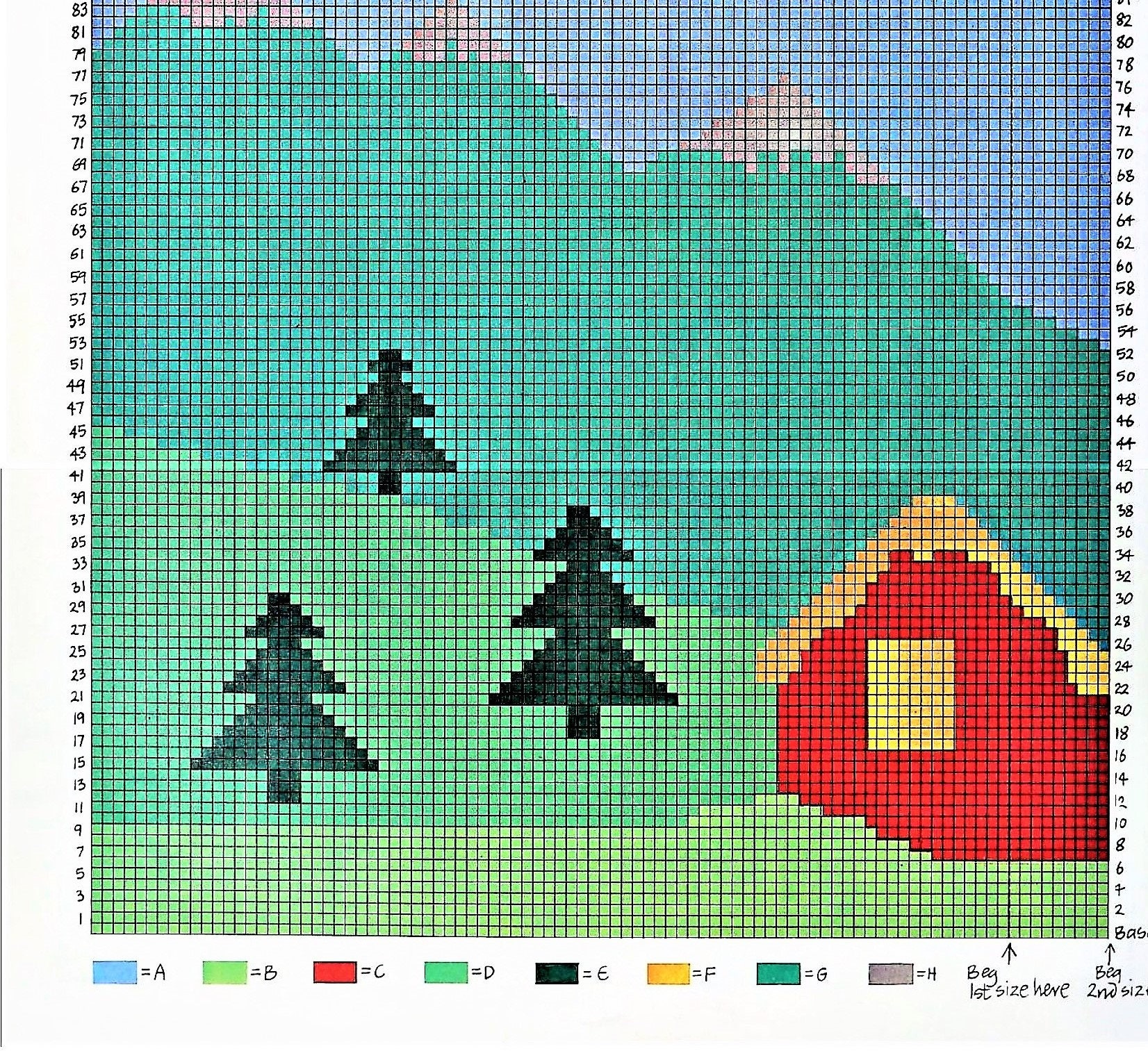 Vintage Crochet Pattern Northern Mountains Picture Sweater Winter and ...