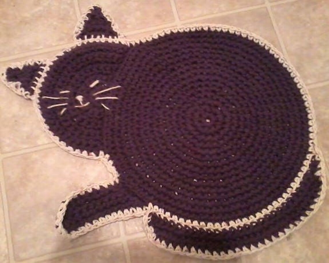 Vintage Crochet Pattern Cat Rug Cat Mat PDF Instant Digital - Etsy