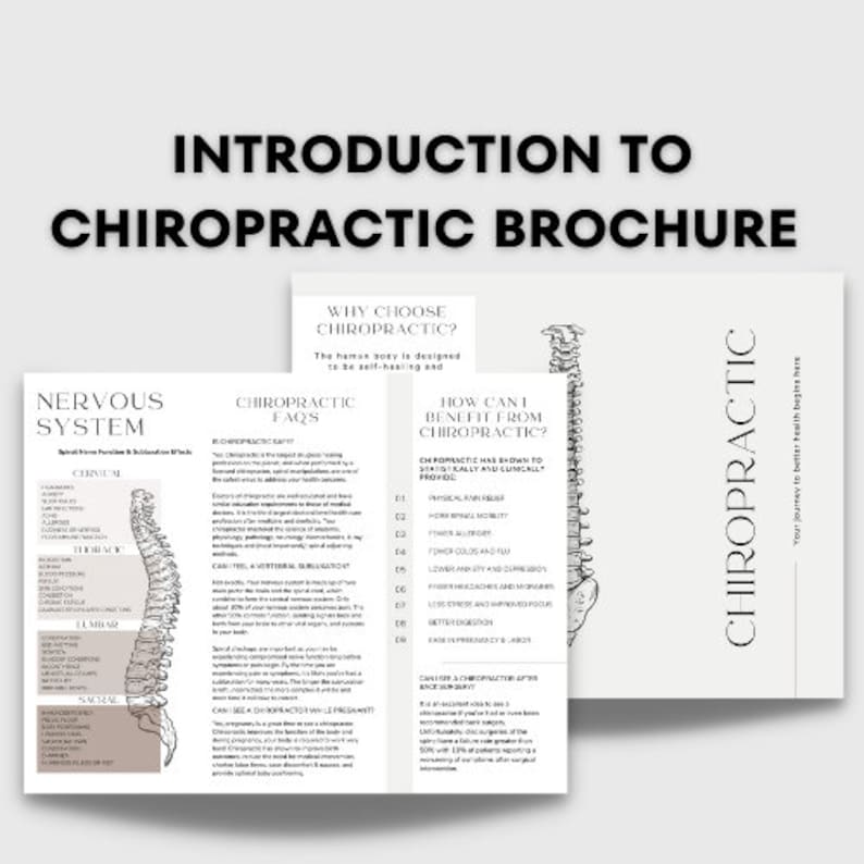Introduction to Chiropractic Patient Brochure | PDF Download | Editable Canva Brochure Template ...