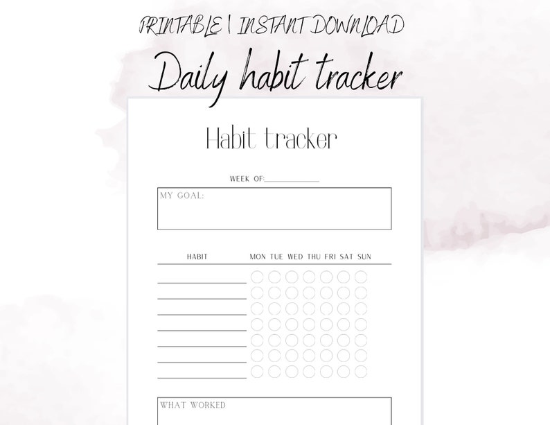 Minimalistic Healthy Habit Tracker Printable | Track Your Habits - Etsy