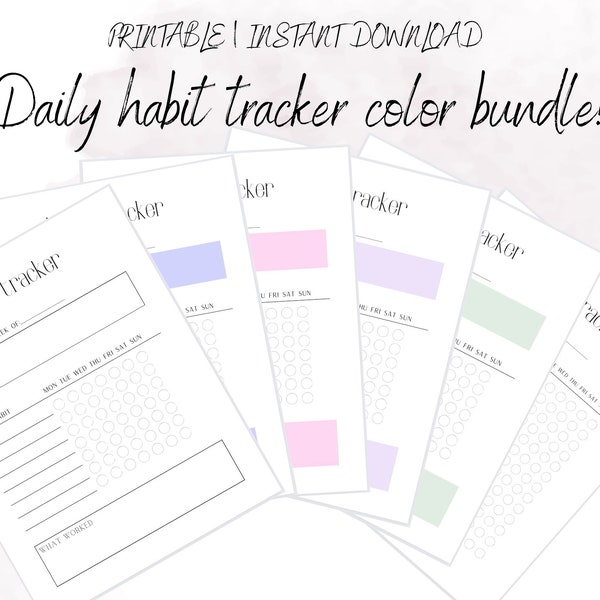 Healthy Habit Tracker Printable Track Your Habits Habit Tracker Color ...