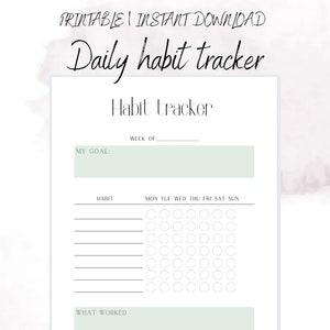 Healthy Habit Tracker Printable | Track Your Habits | Green Habit ...