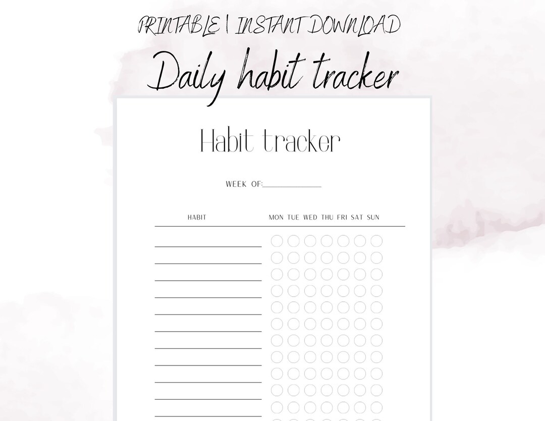 Healthy Habit Tracker Printable | Track Your Habits - Etsy