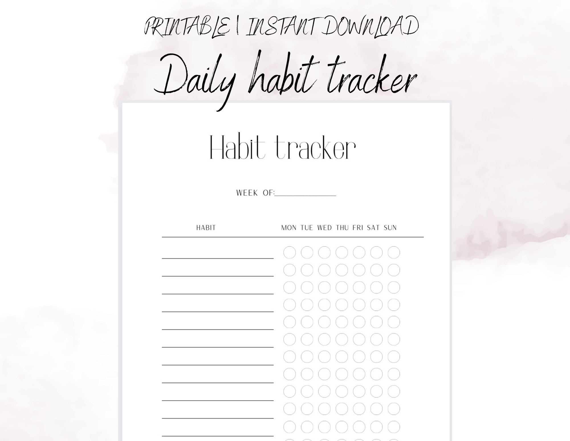 Healthy Habit Tracker Printable | Track Your Habits - Etsy