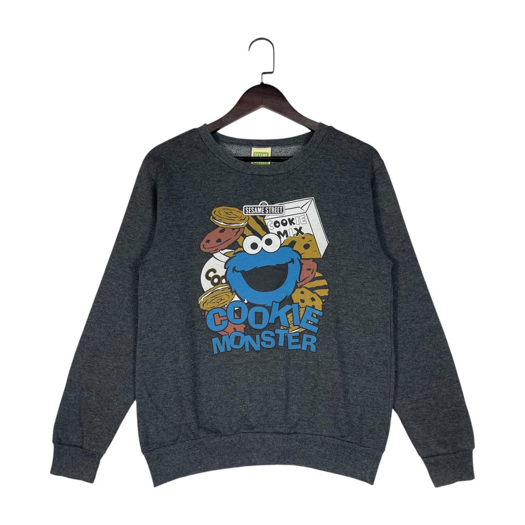 Vintage Sesame Street Elmo Sweatshirt Crewneck Navy Blue Pullover ...