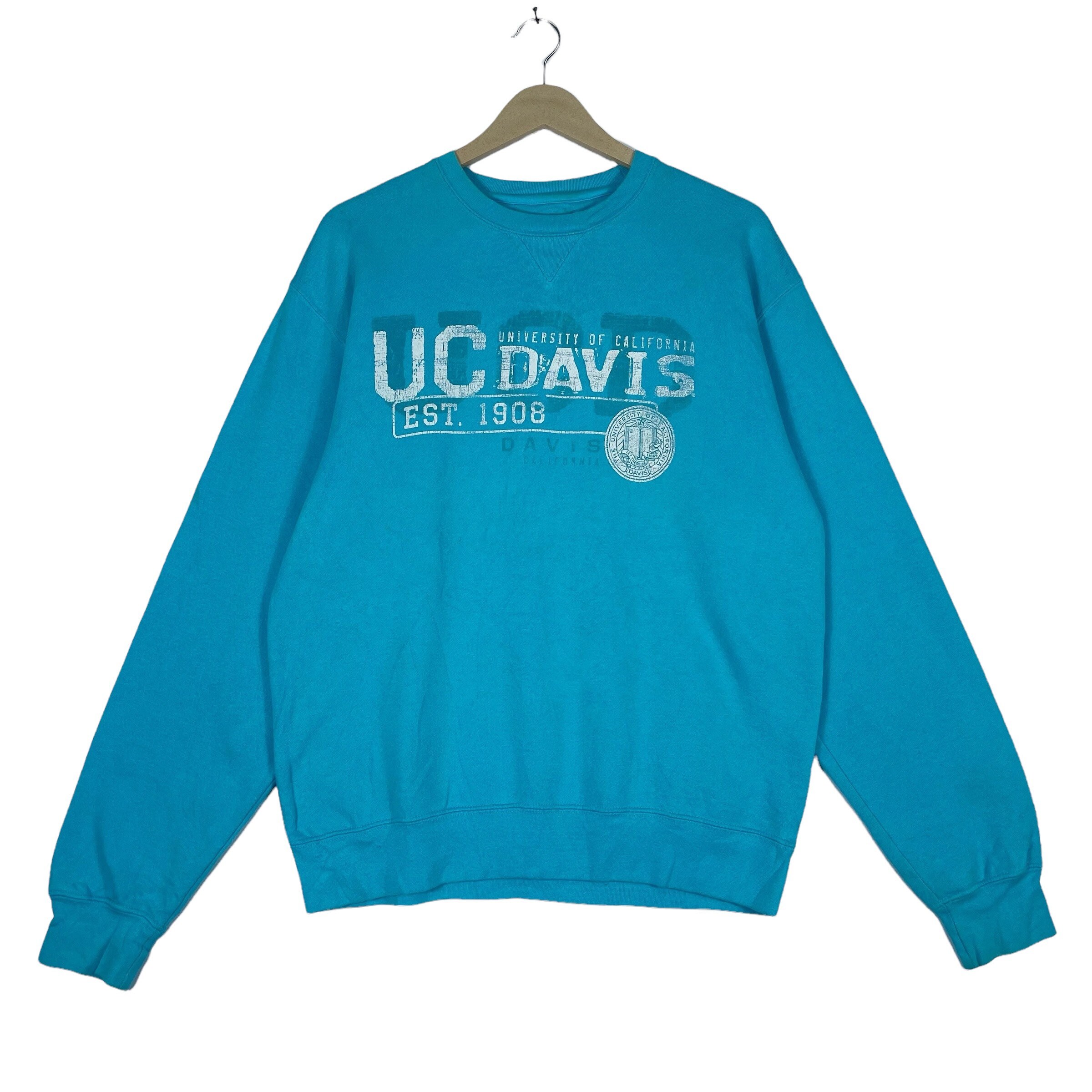 Vintage University of California UC DAVIS Sweatshirt Crewneck Blue Made ...