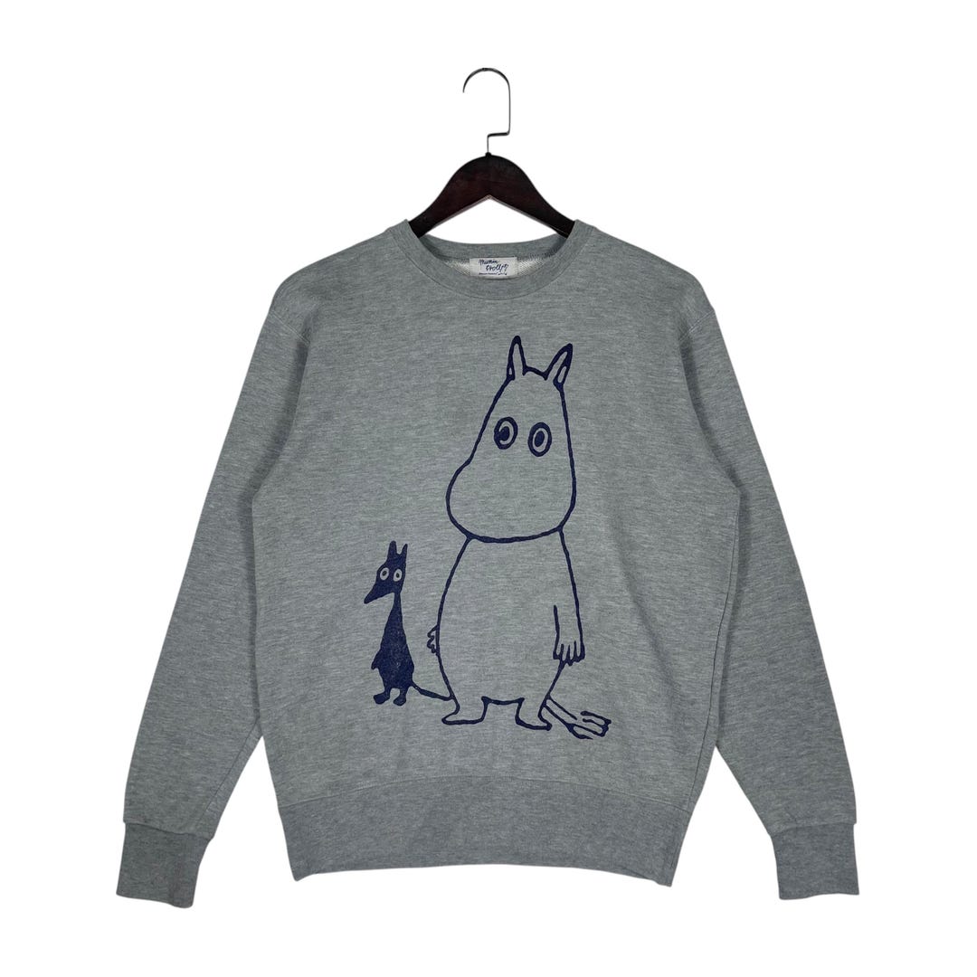 Vintage Moomin Trollen Moomin Character Sweatshirt Crewneck Gray Big ...