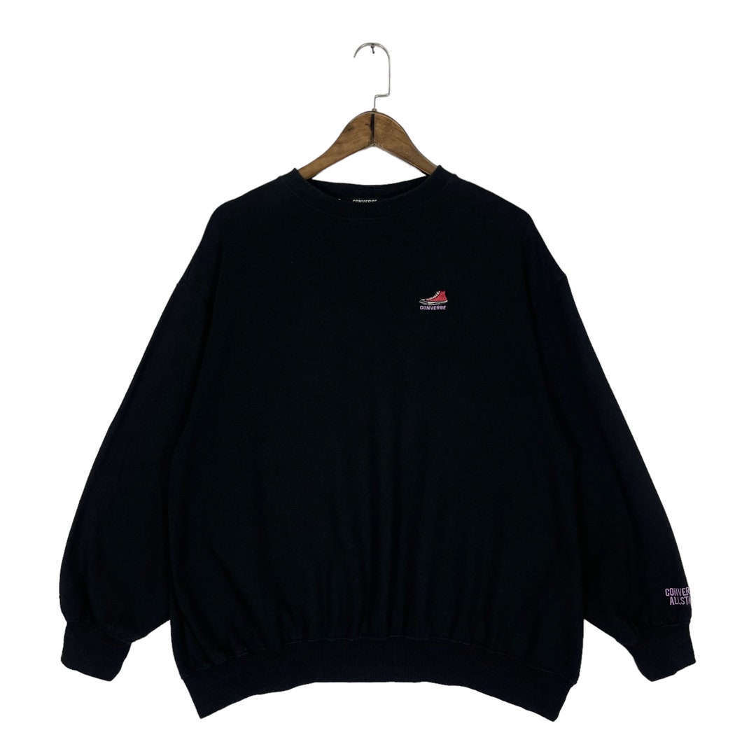 Vintage Converse Japan Sweatshirt Crewneck Black Small Logo Embroidery ...