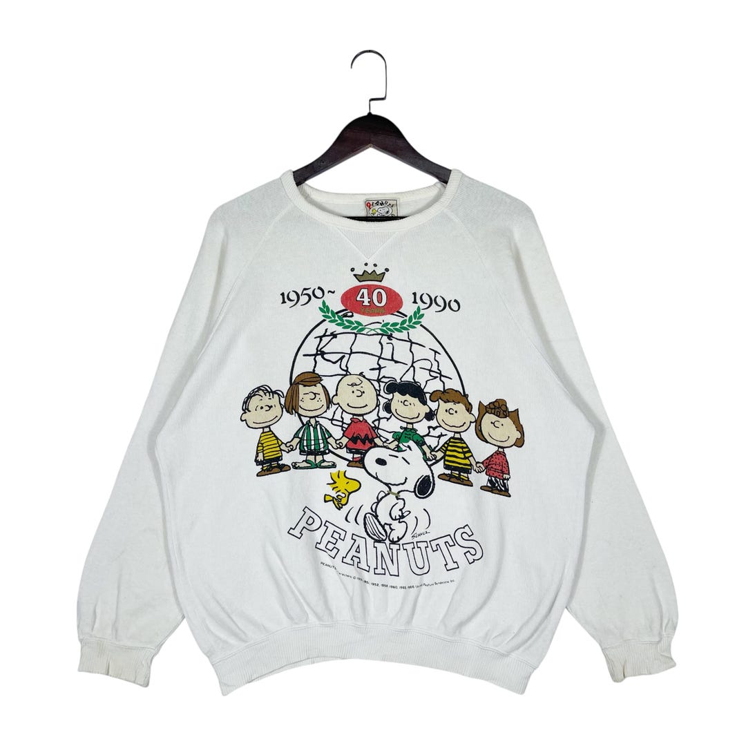 Vintage Peanuts Snoopy 40th Anniversary Sweatshirt 1950–1990 – Snoopy Woodstock Charlie Brown ...