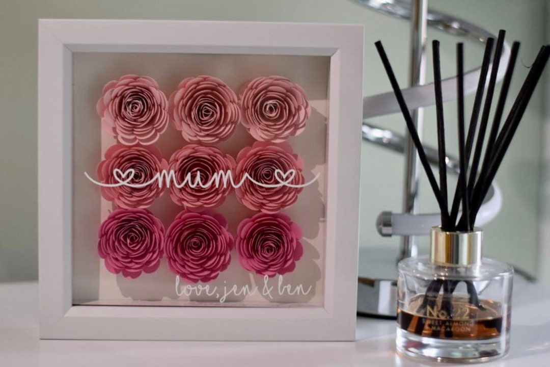 Mothers Day Floral Box Frame Personalised - Etsy