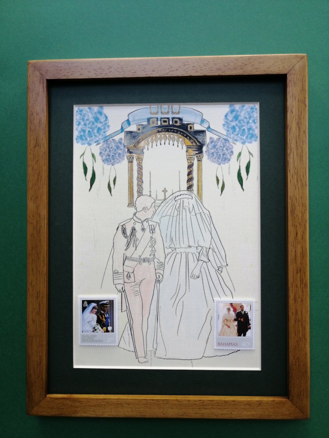 PRINCESS DIANA Postage Stamp Art Framework - Etsy UK