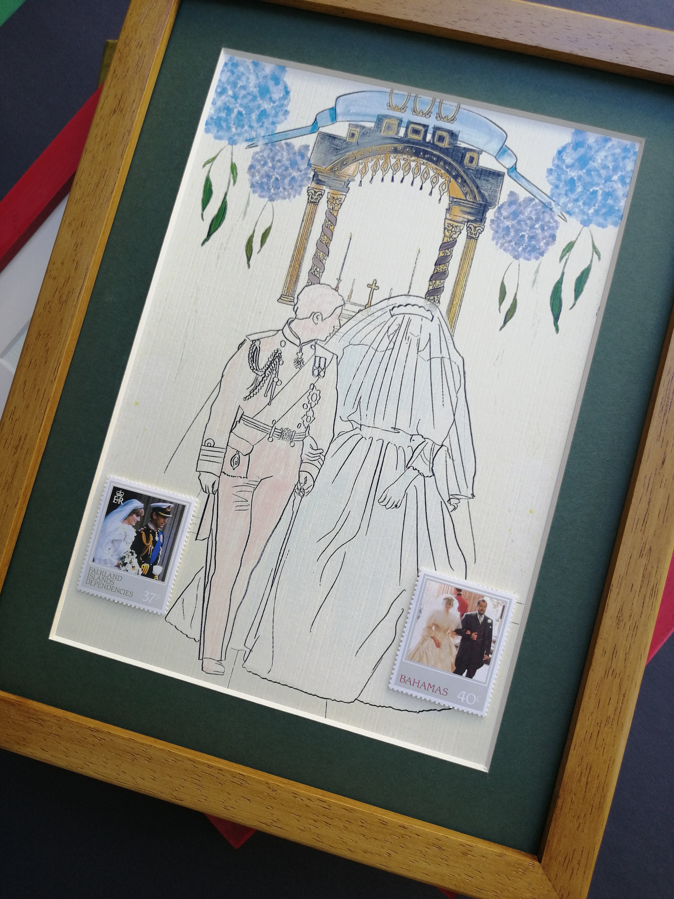 PRINCESS DIANA Postage Stamp Art Framework - Etsy UK