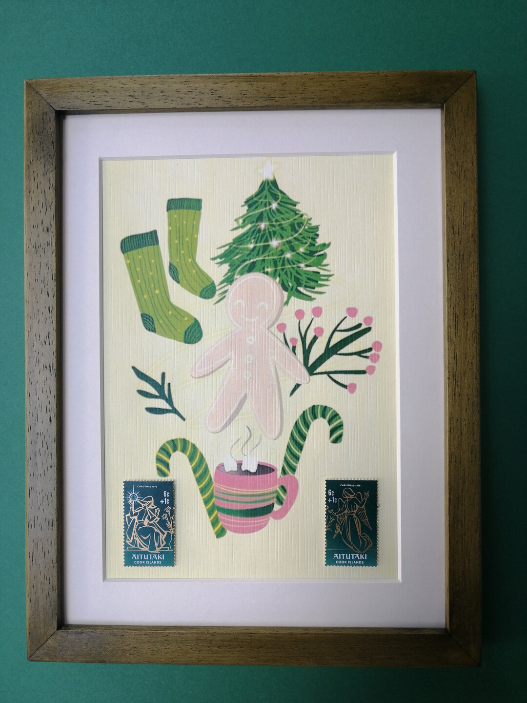 CHRISTMAS Postage Stamp Art Framework - Etsy