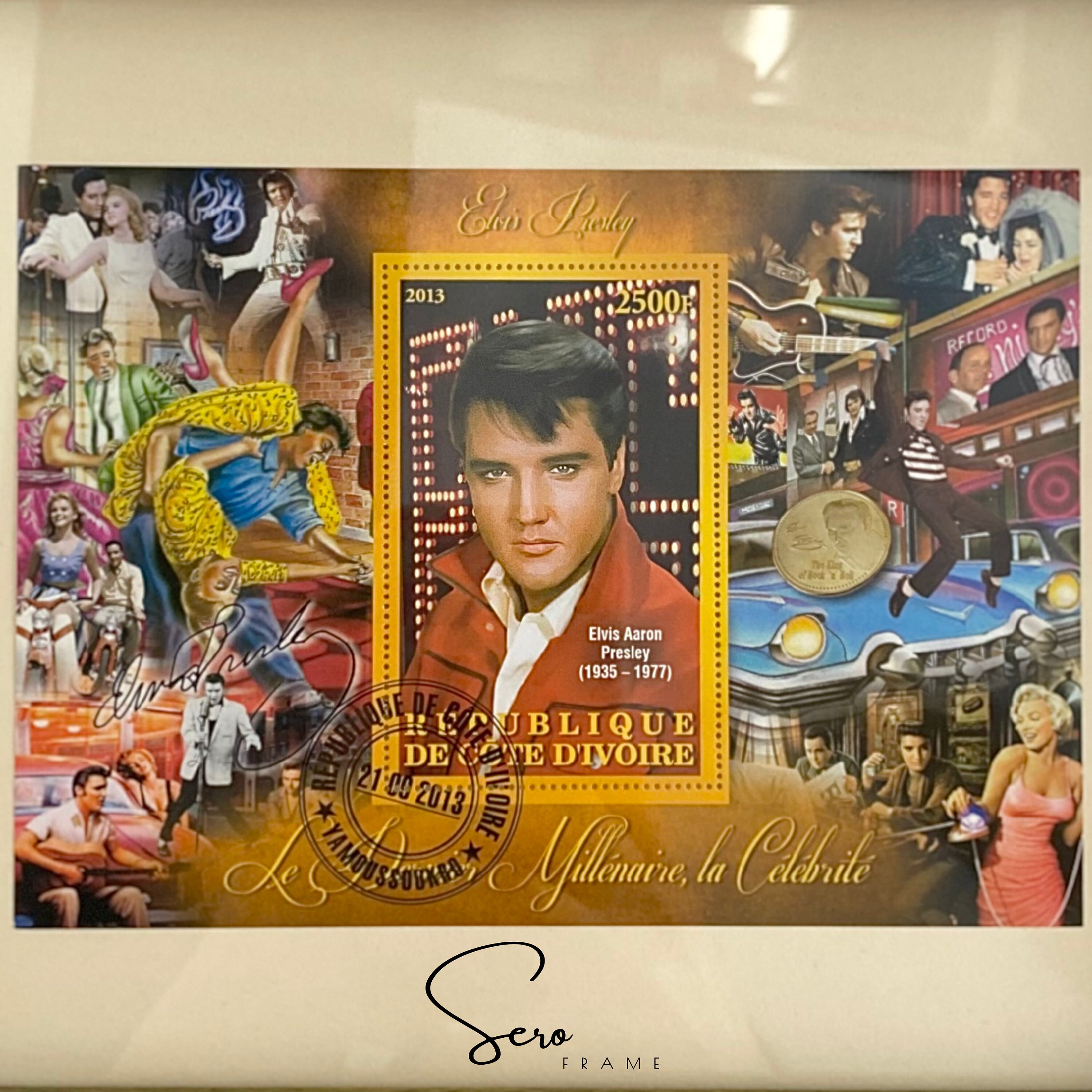ELVIS PRESLEY Postage Stamp Art Framework Elvis Presley - Etsy
