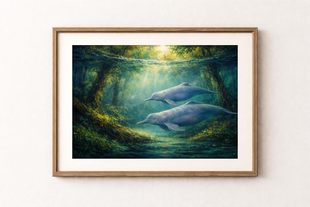 Flooded Forest Guardians — Amazon River Dolphin Day & Night Set - Etsy