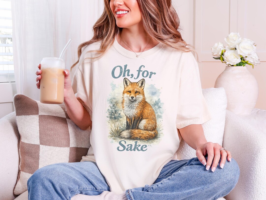 Oh, for Fox Sake T-shirt | Watercolor Fox Illustration, Humor Tee - Etsy