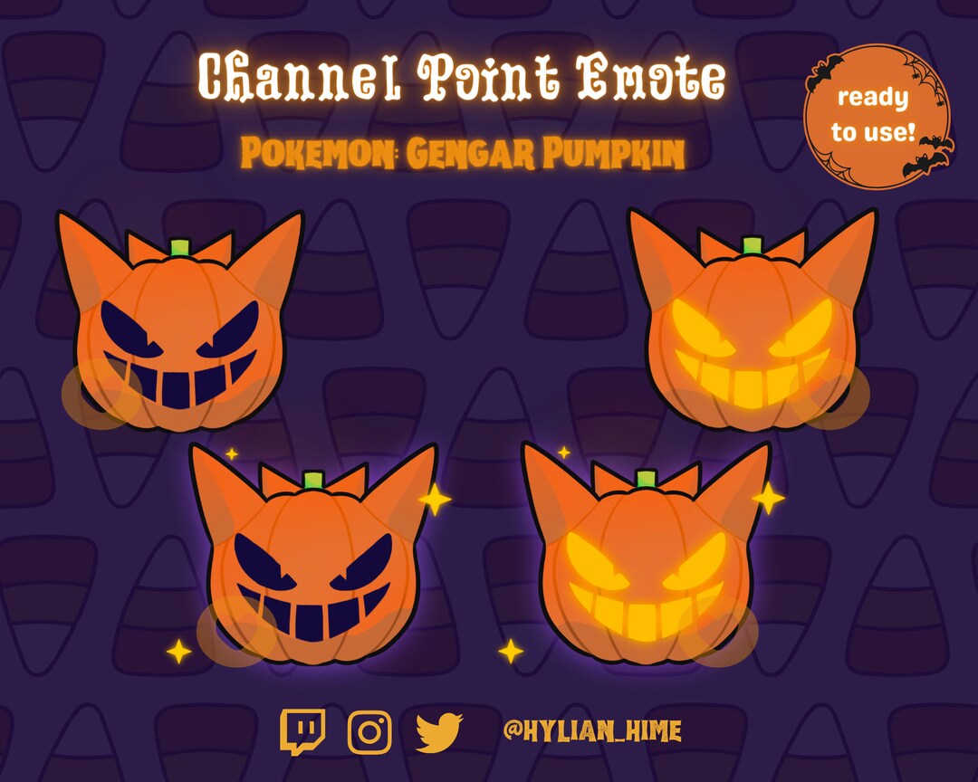 Pokemon - Halloween Channel Point Emote || Gengar Pumpkin - Etsy