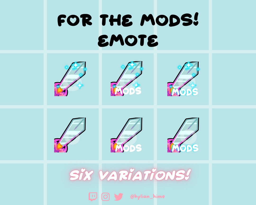 For the Mods Emote / Mod Sword 6 Emote Variations - Etsy