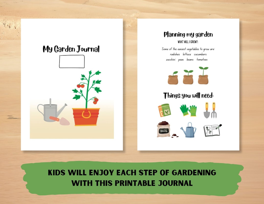 Kids Gardening Journal; an Outdoor Summer PRINTABLE Activity That is ...